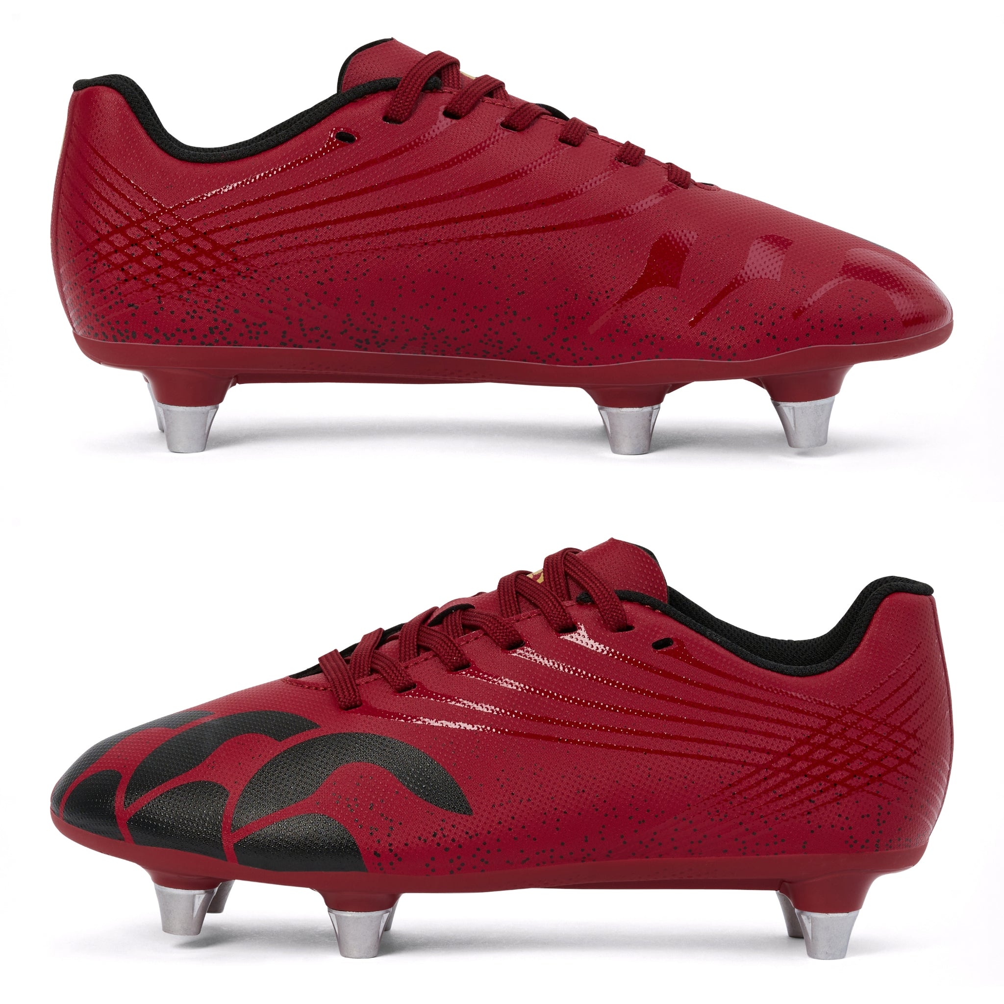 Canterbury Junior Stampede Team Soft Ground Rugby Boots: Red