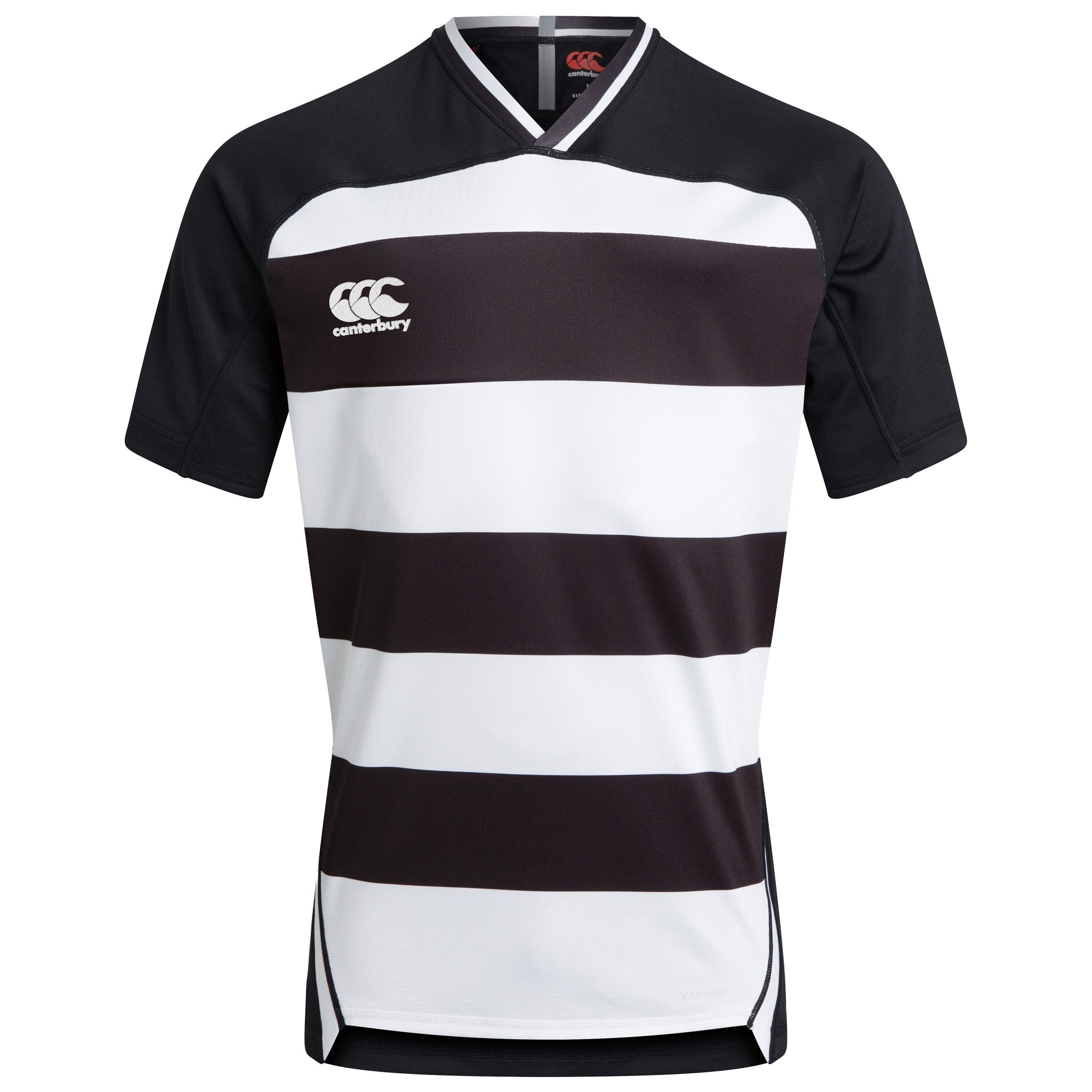 Canterbury Vapodri Hooped Evader Jersey: Black/White