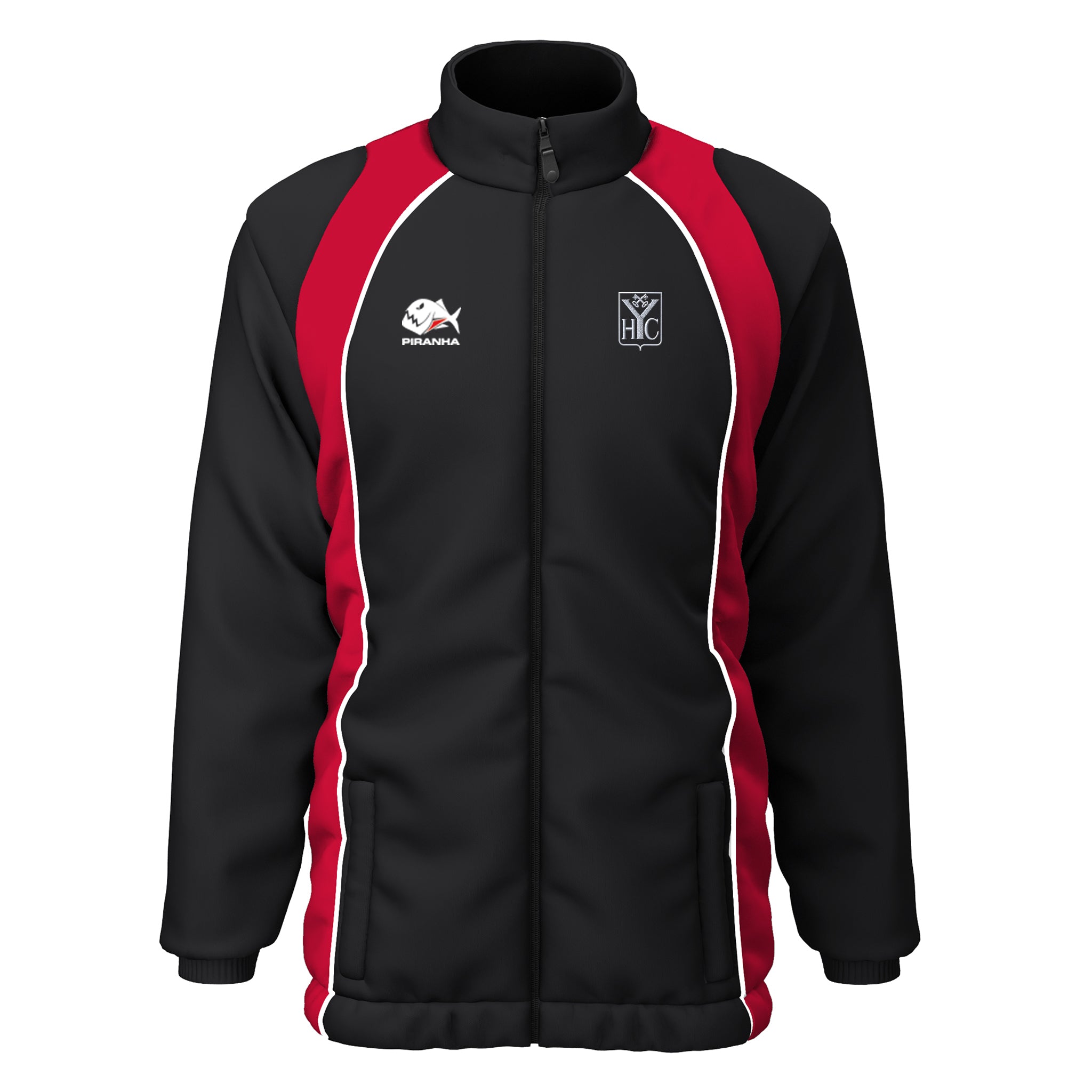 Yateley HC Junior Showerproof Jacket: Black/Red